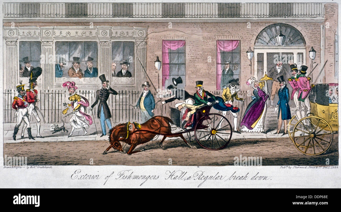 'Exterior of Fishmongers Hall, a Regular break down', 1824. Artist ...
