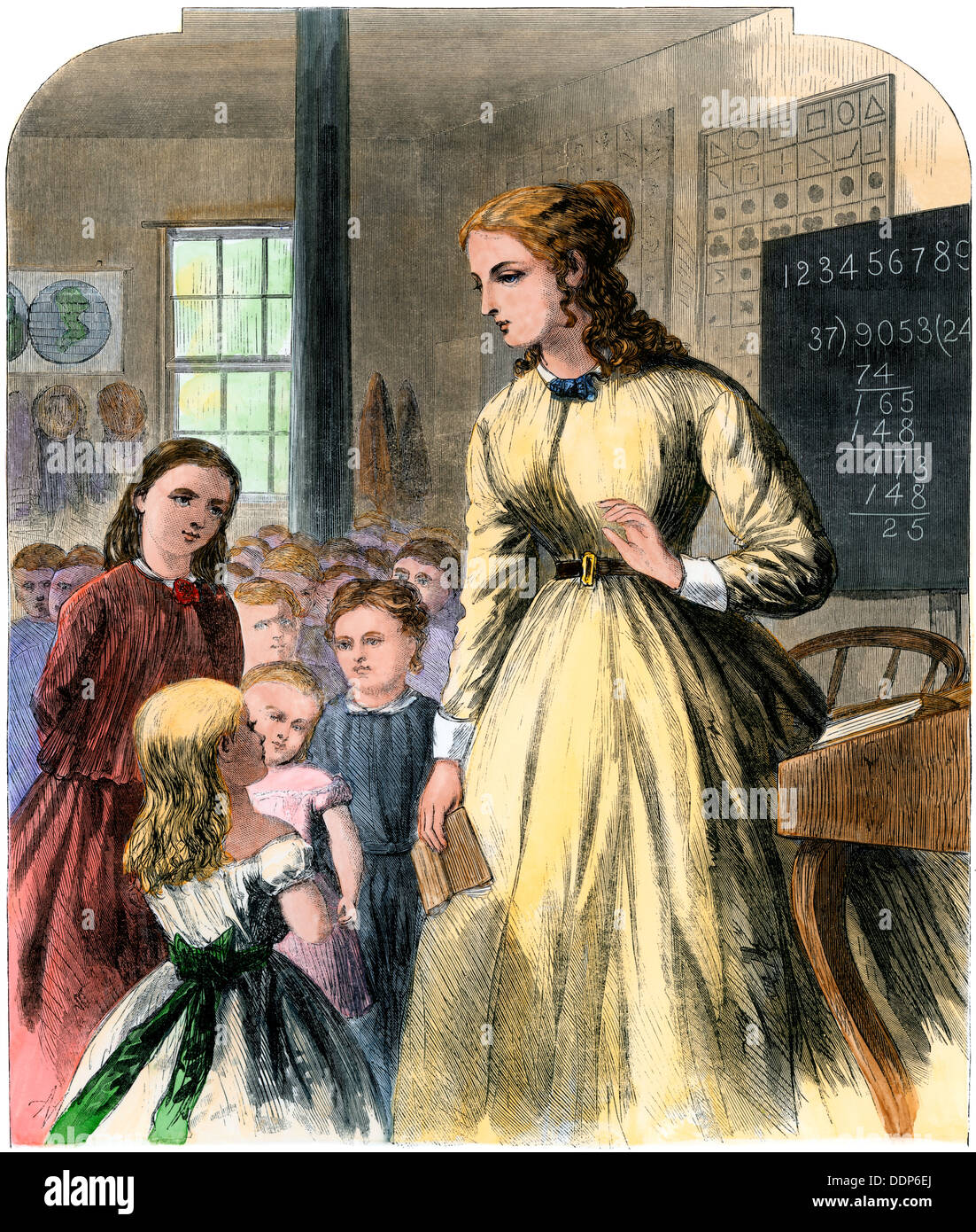 19th century school children teacher hi-res stock photography and ...