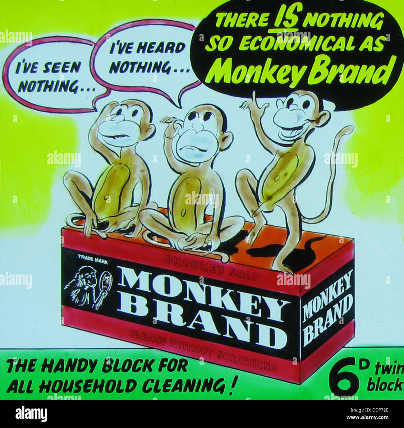 Cinema advertisement for Monkey Brand Soap early possibly 1930s Stock ...