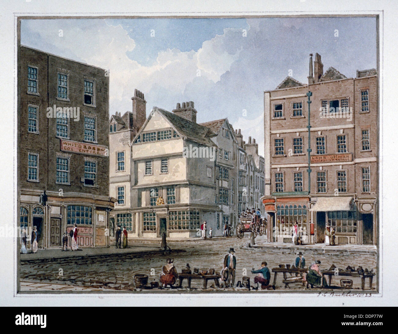 View of Middle Row and Gray's Inn Lane, Holborn, London, 1823. Artist ...