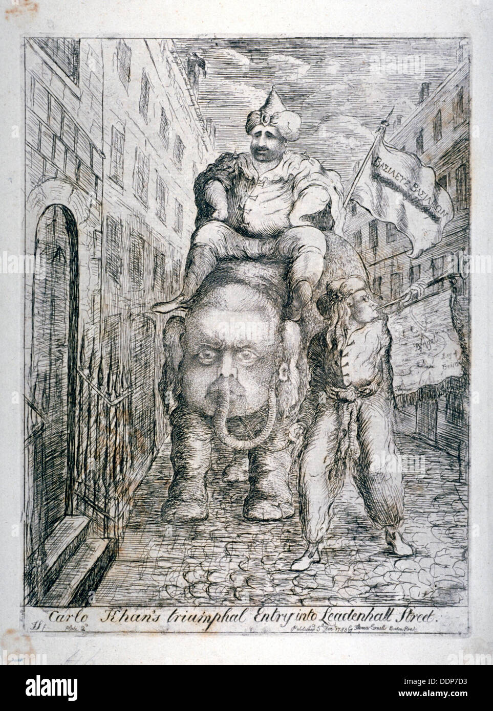'Carlo Khan's triumphal entry into Leadenhall Street', 1783. Artist ...
