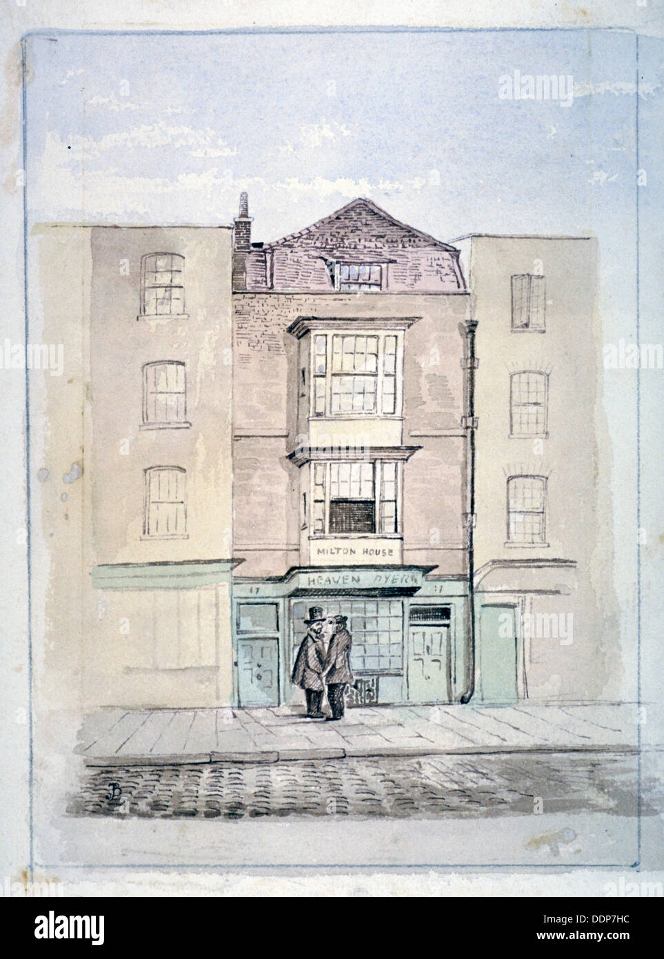 View of Milton's house in Barbican, City of London, 1864. Artist: J ...