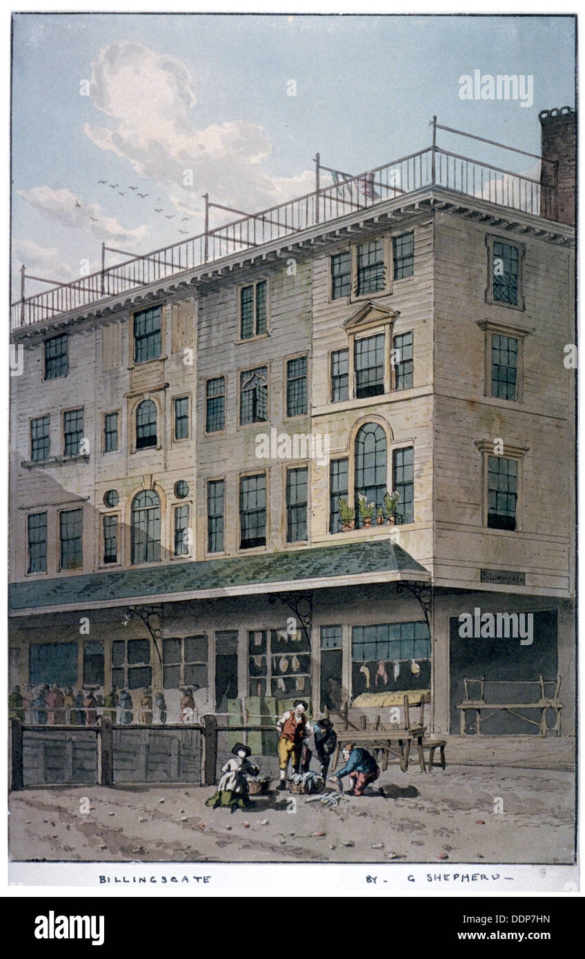 Billingsgate Market, City of London, c1810. Artist: George Shepherd ...