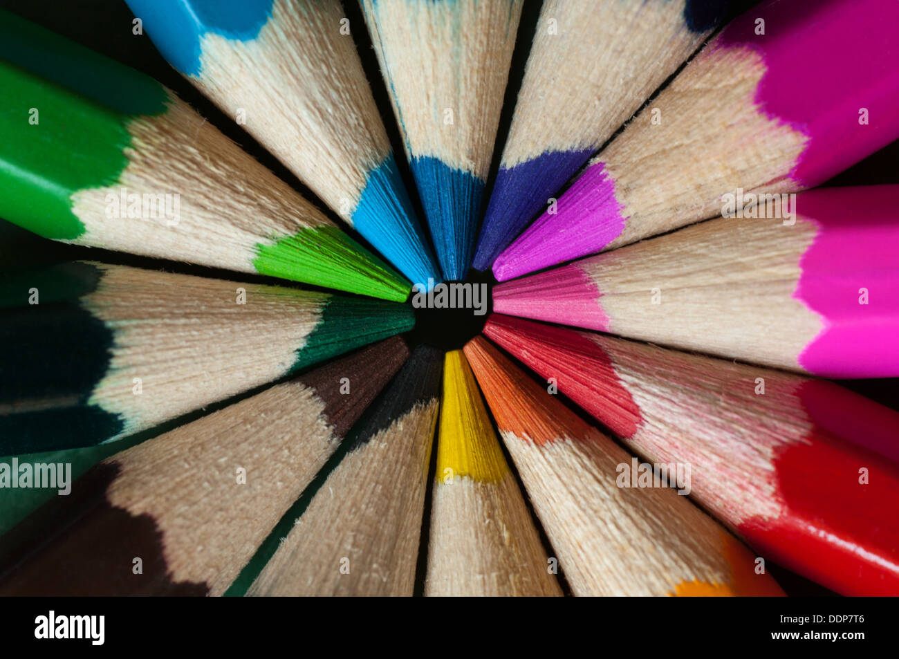 close-up picture of multicolor crayon pencils - background Stock Photo ...
