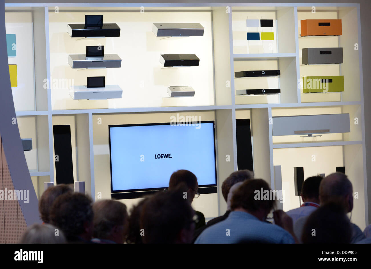 Berlin, Germany. 05th Sep, 2013. Loewe products are on display during a ...