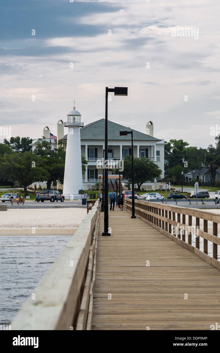 Biloxi Lighthouse on Highway 90 on the Gulf of Mexico in Biloxi ...