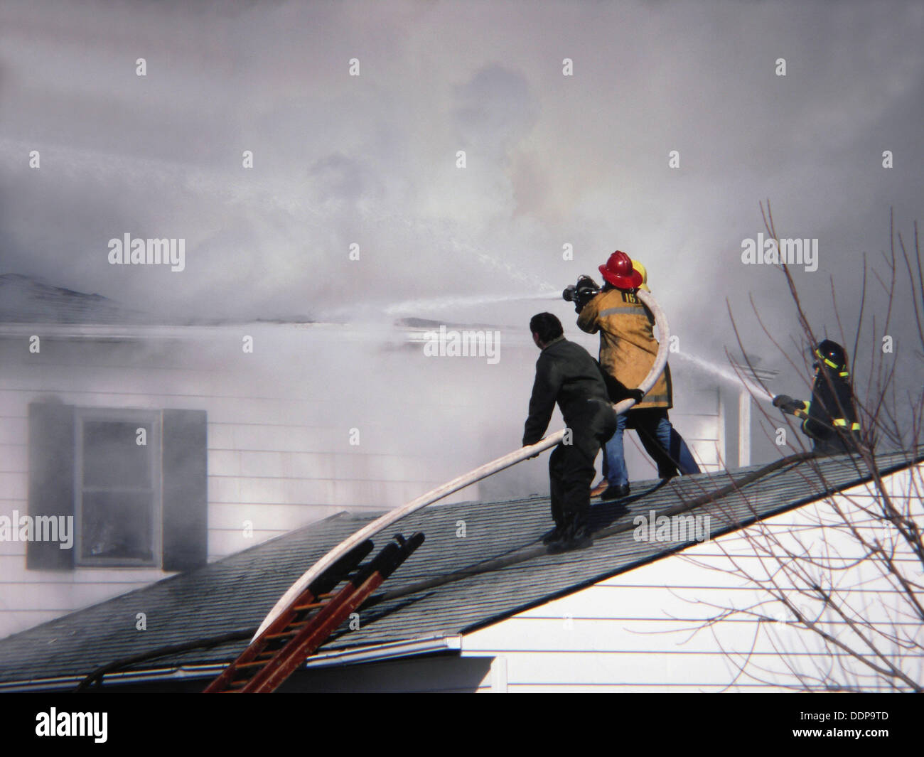 Fireman on top hi-res stock photography and images - Alamy
