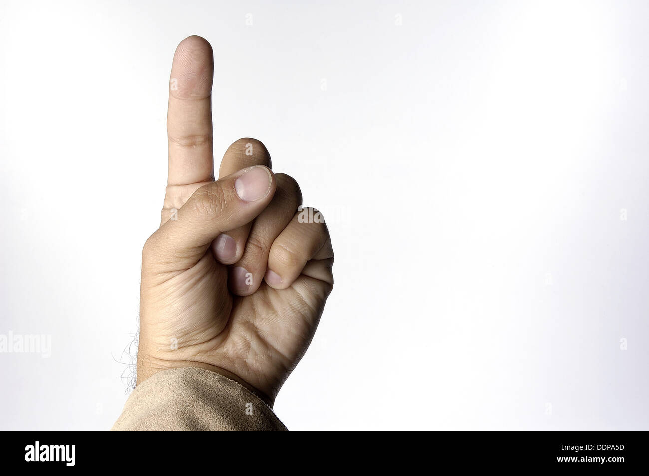 Hand Holding Up Index Finger Stock Photo - Alamy Hand Holding Up Index Finger Stock Photo - Alamy