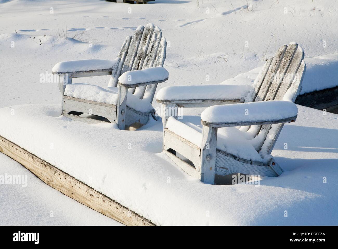 Adirondack chairs in snow hi-res stock photography and images - Alamy