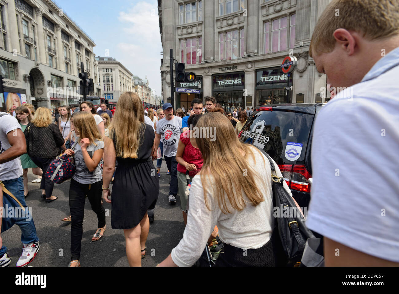 Oxford Street crowded with people, London Stock Photo - Alamy