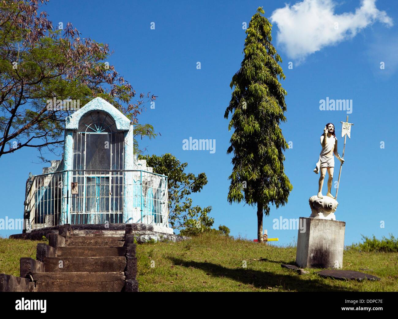 Holy retreat in the Philippines with statue of Jesus Stock Photo - Alamy