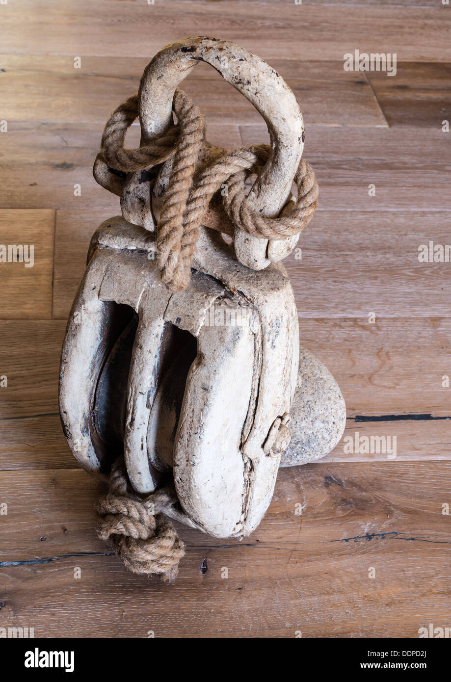Old Rigging Block Stock Photo - Alamy