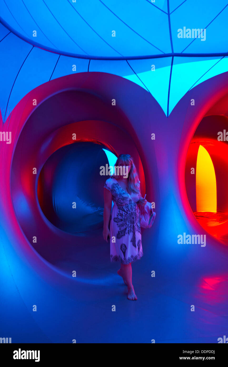 Inside the Amococo Luminarium at Bournemouth, Dorset UK in September ...