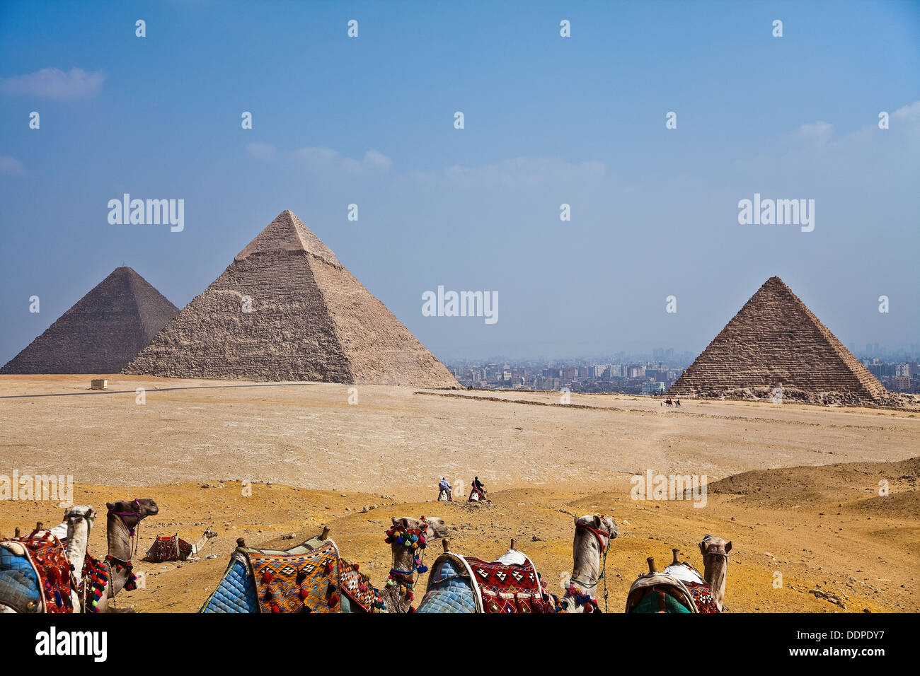 Pyramids of Giza Panoramic, Cairo, Egypt - October, 2011 Stock Photo ...
