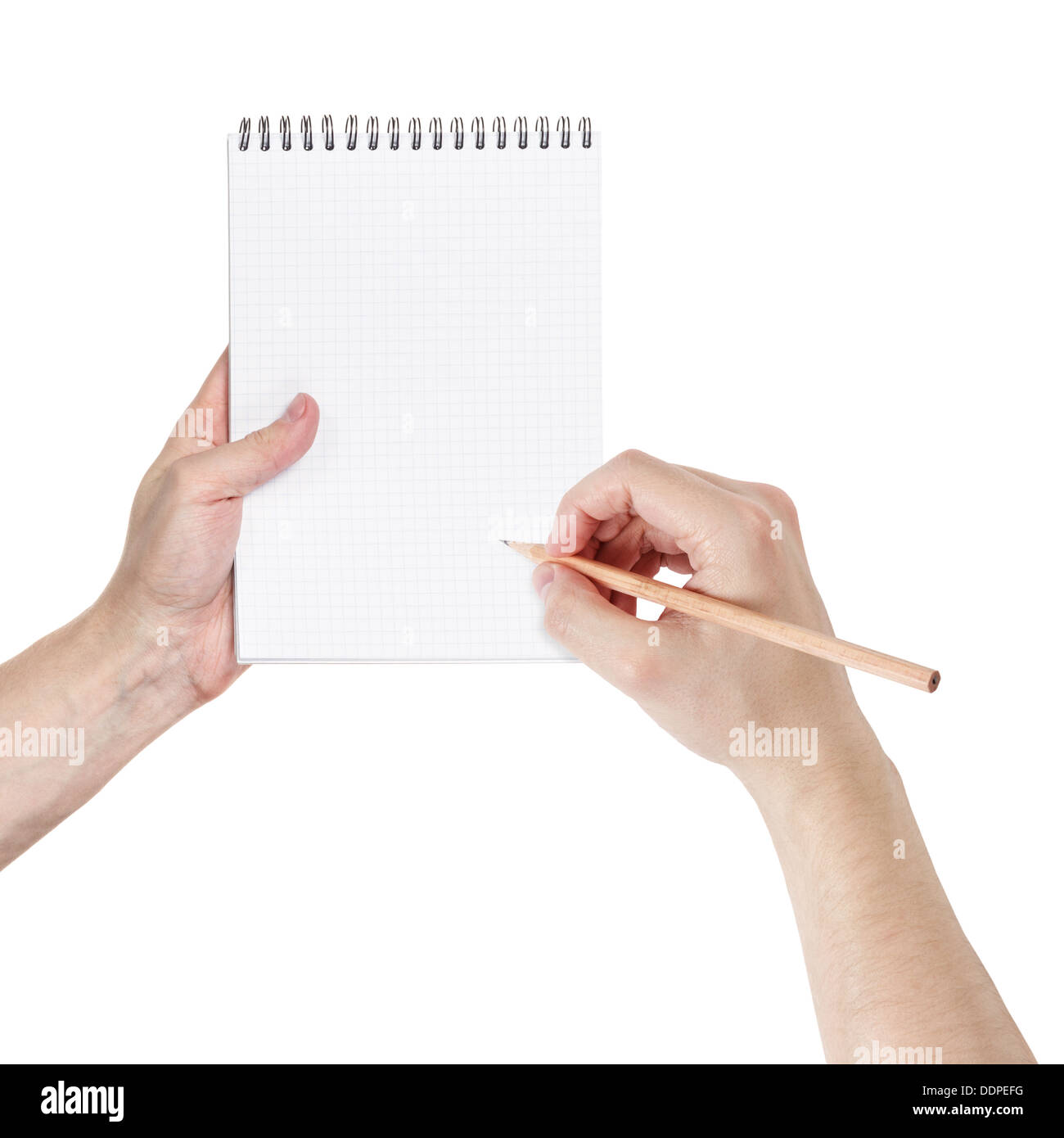 Writing in notepad document Cut Out Stock Images & Pictures - Alamy