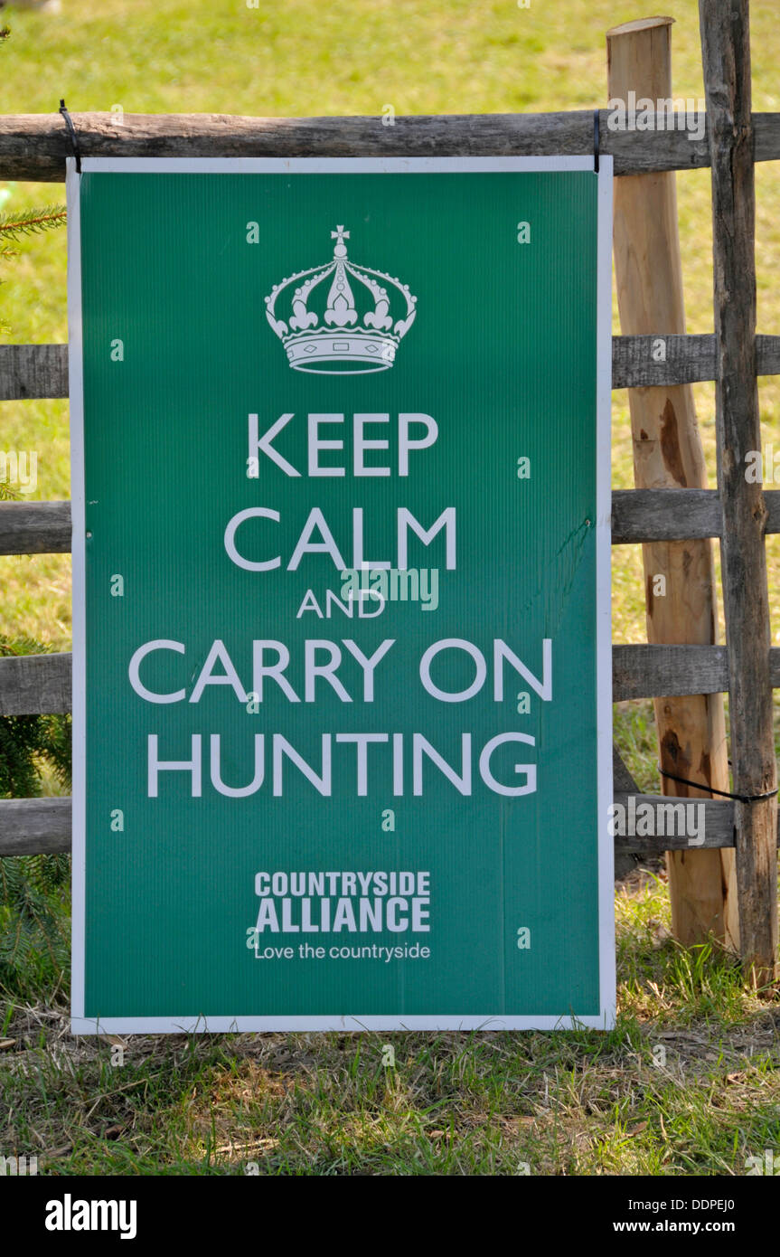 Carry on Hunting poster. Countryside Alliance, UK Stock Photo - Alamy
