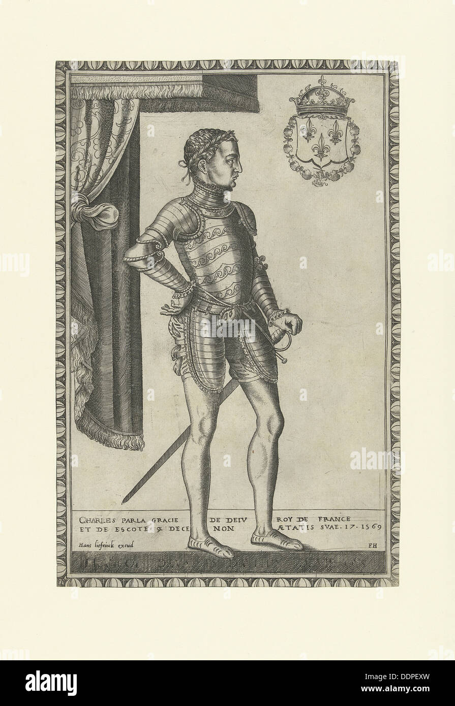 Portrait of King Charles IX of France (1550-1574), 1560s. Artist: Huys, Frans (1522-1562 Stock ...