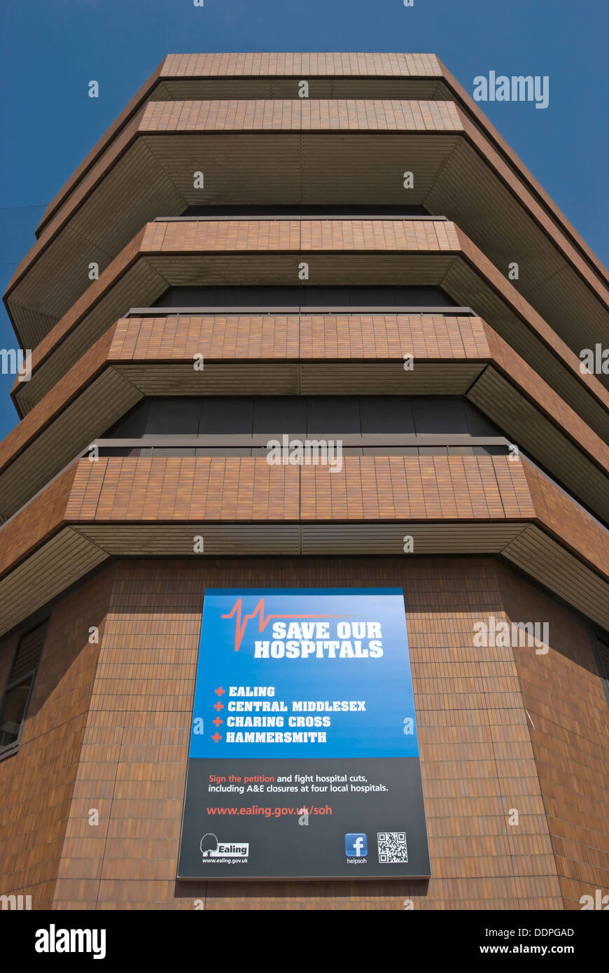 save our hospitals poster at the offices of ealing council, london ...