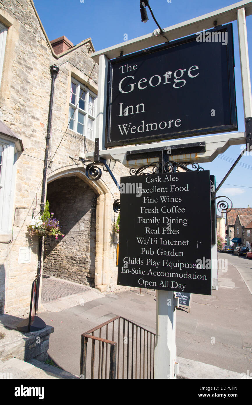 Wedmore a small town in Somerset England UK The George Inn Pub Stock ...