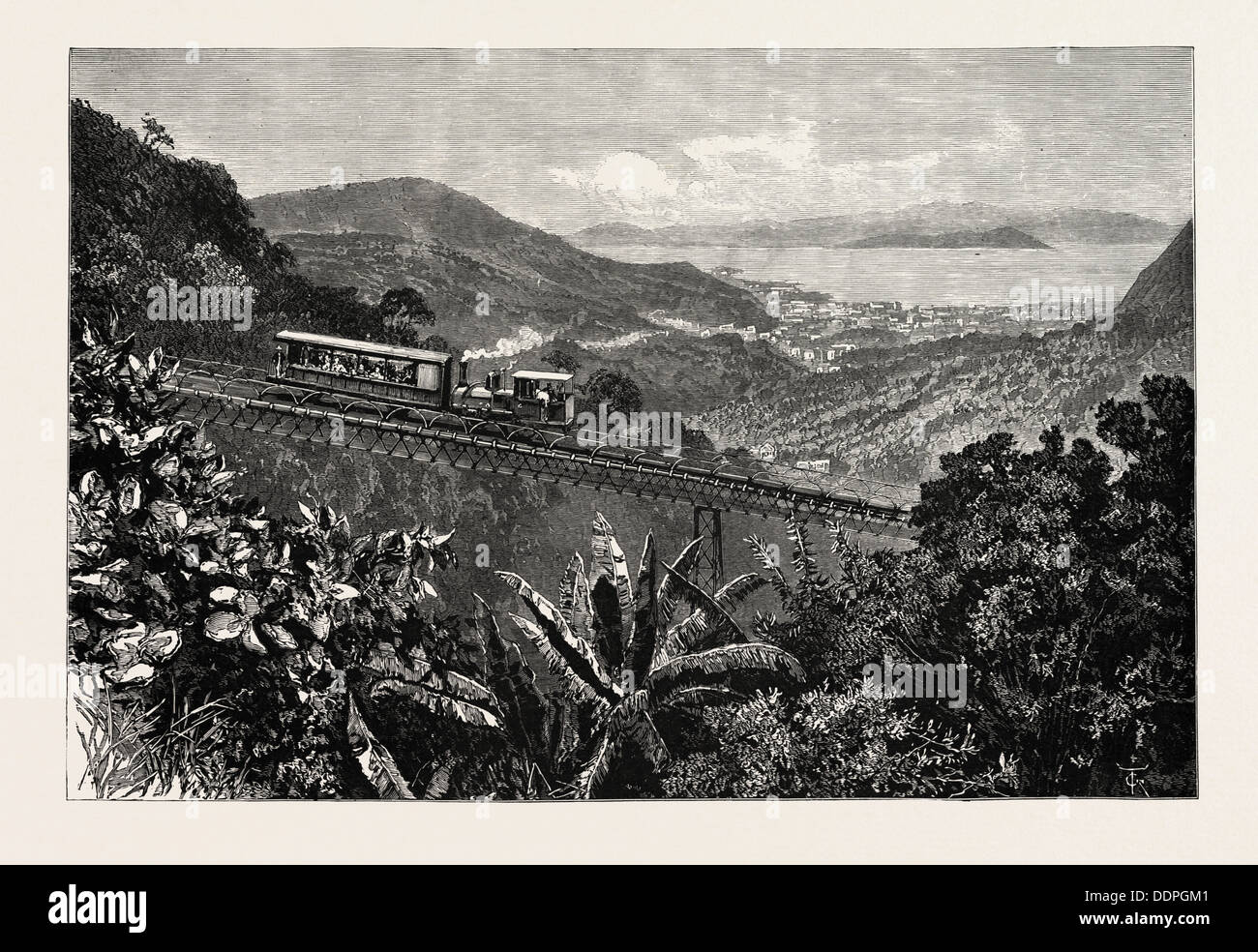 RIO DE JANEIRO, RAILWAY TO THE SUMMIT OF CORCOVADO, CITY AND HARBOUR OF ...