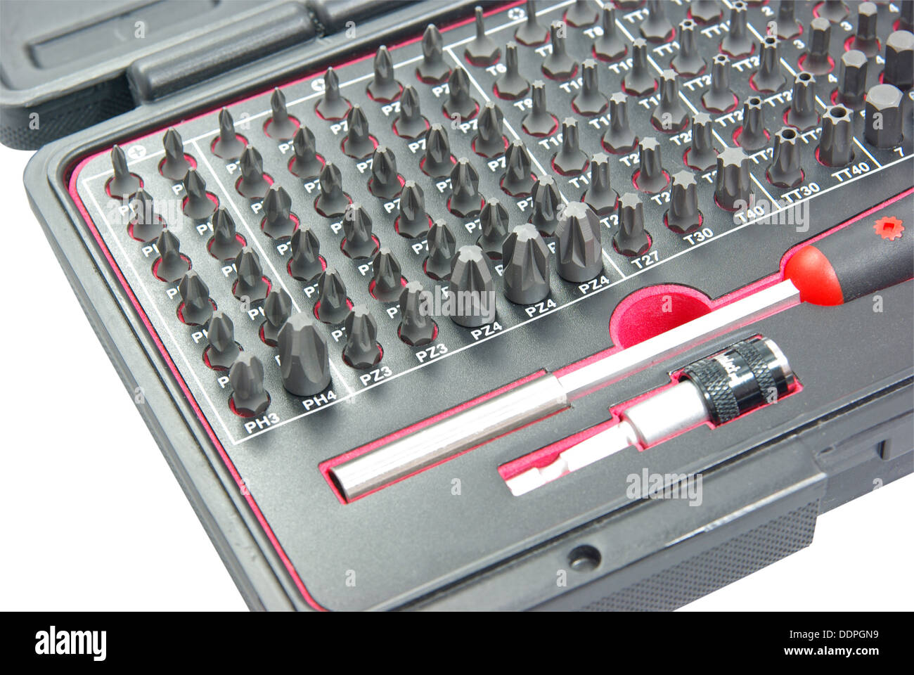 Screw driver set in a black box Stock Photo - Alamy