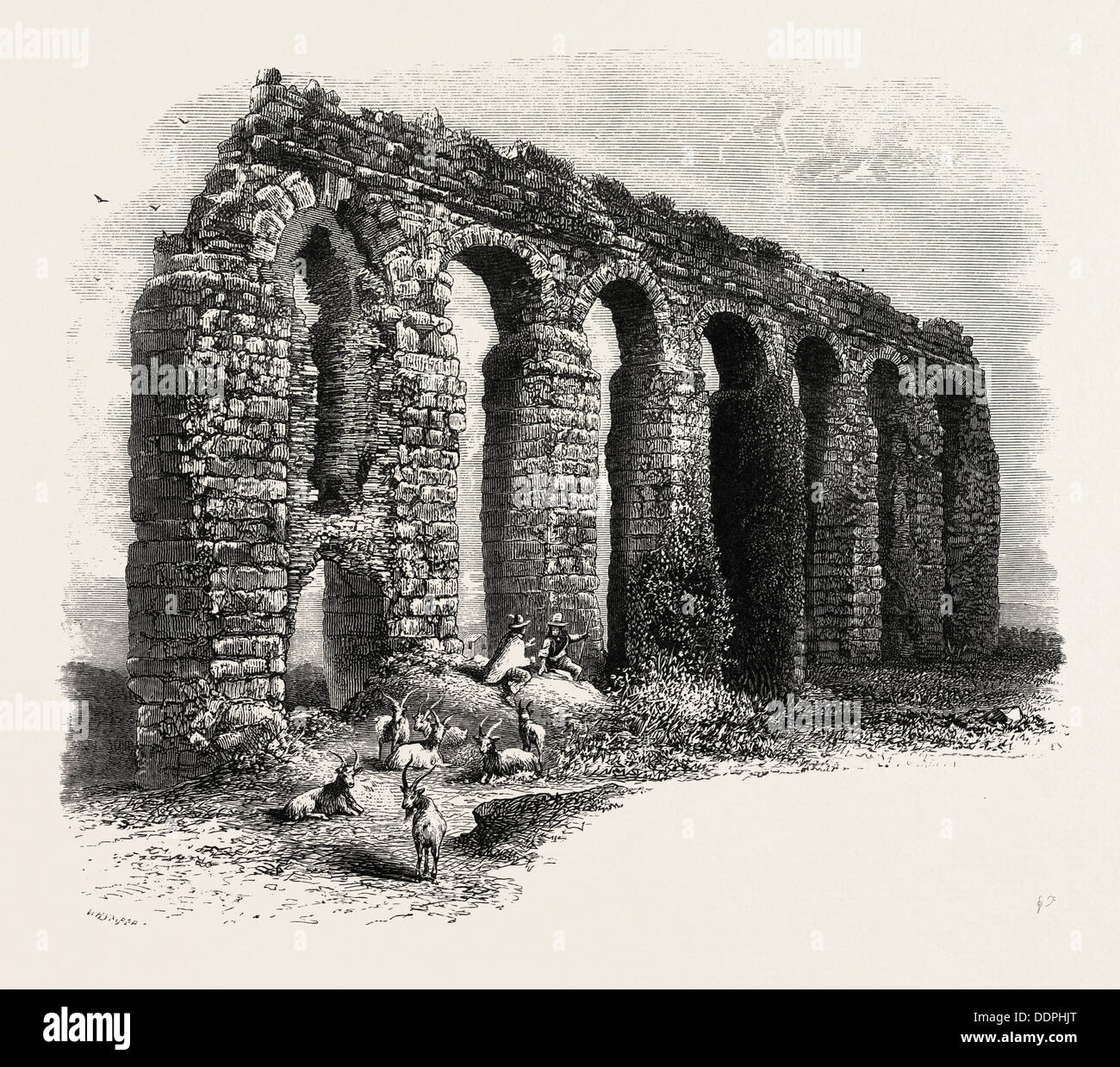 Aqueduct on the Campagna, Rome and its environs, Italy, 19th century ...