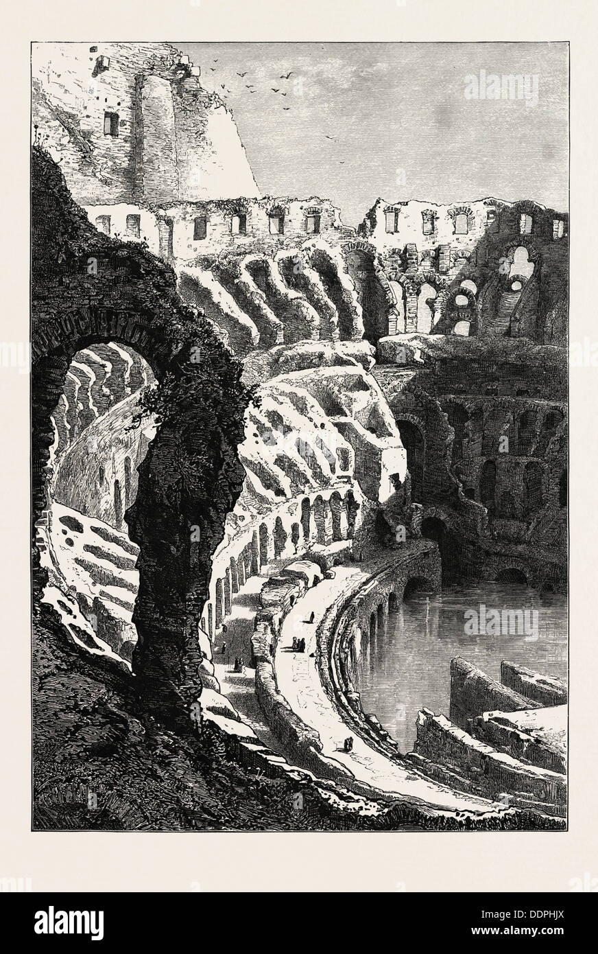 INTERIOR OF THE COLISEUM, Rome and its environs, Italy, 19th century ...