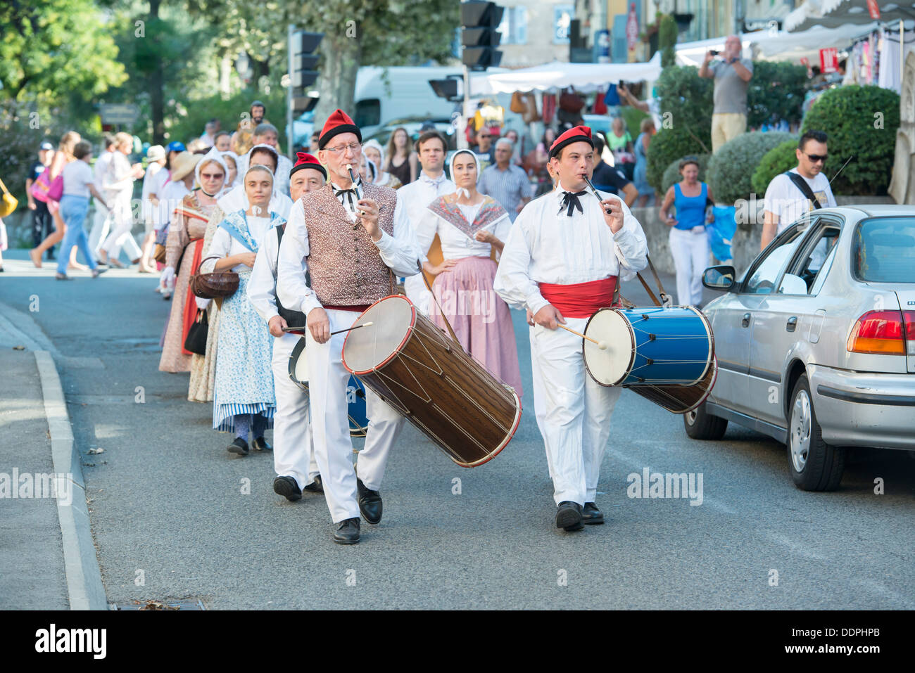 Traditional religious procession during Fete de la Roch in Valbonne ...