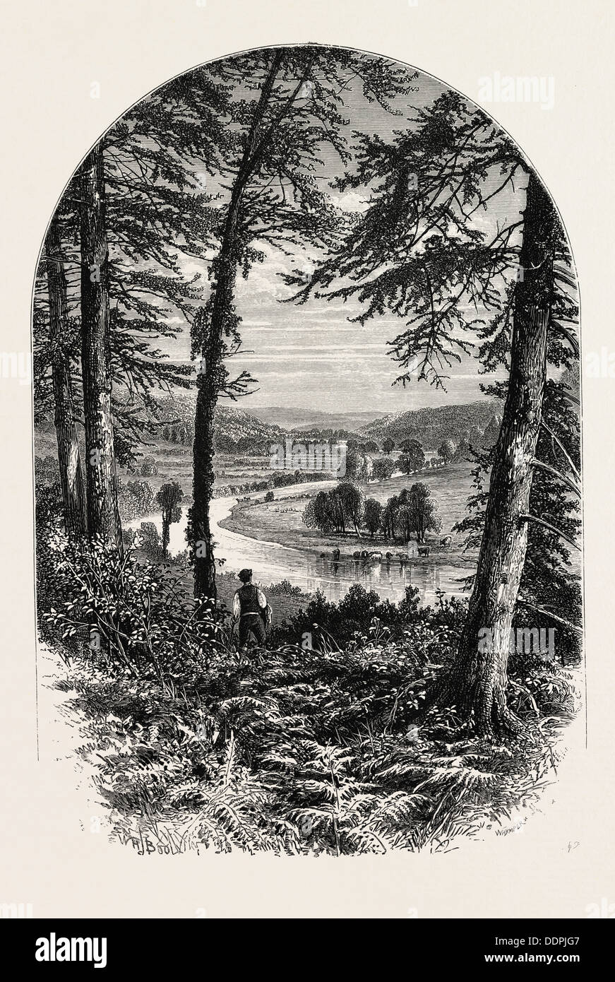 THE VALE OF AVOCA, Ireland, Irish, Eire, 19th century engraving Stock ...