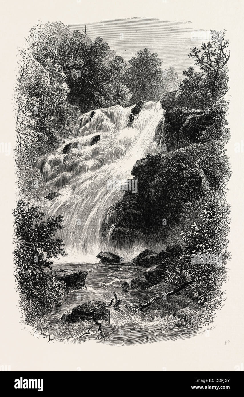 TORC CASCADE, KILLARNEY, Ireland, Irish, Eire, 19th century engraving ...