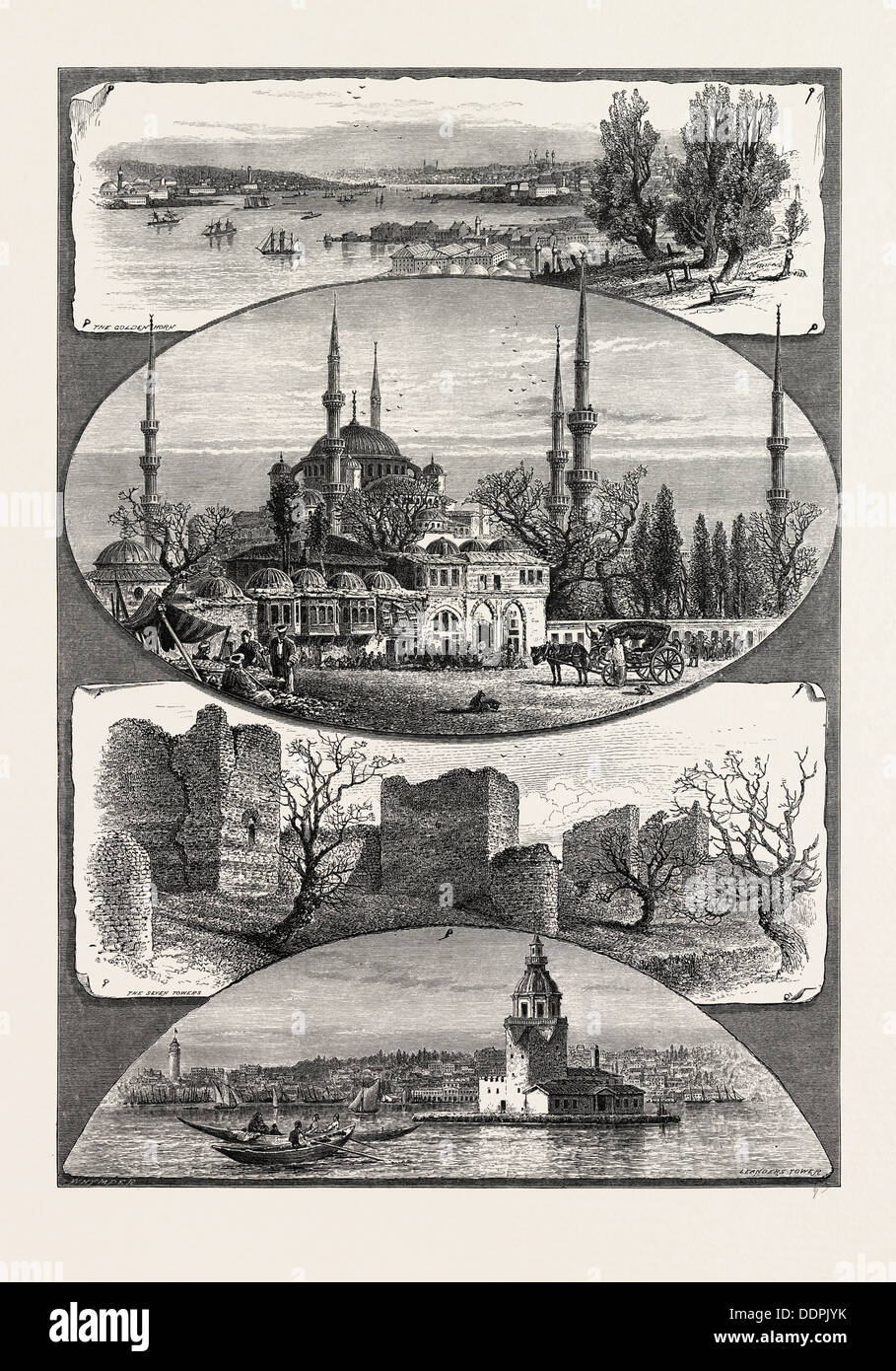 Constantinople istanbul 19th century engraving hi-res stock photography ...
