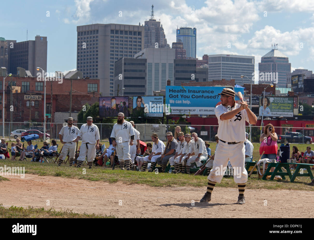 Detroit, Michigan - A vintage base ball game between the Wyandotte ...