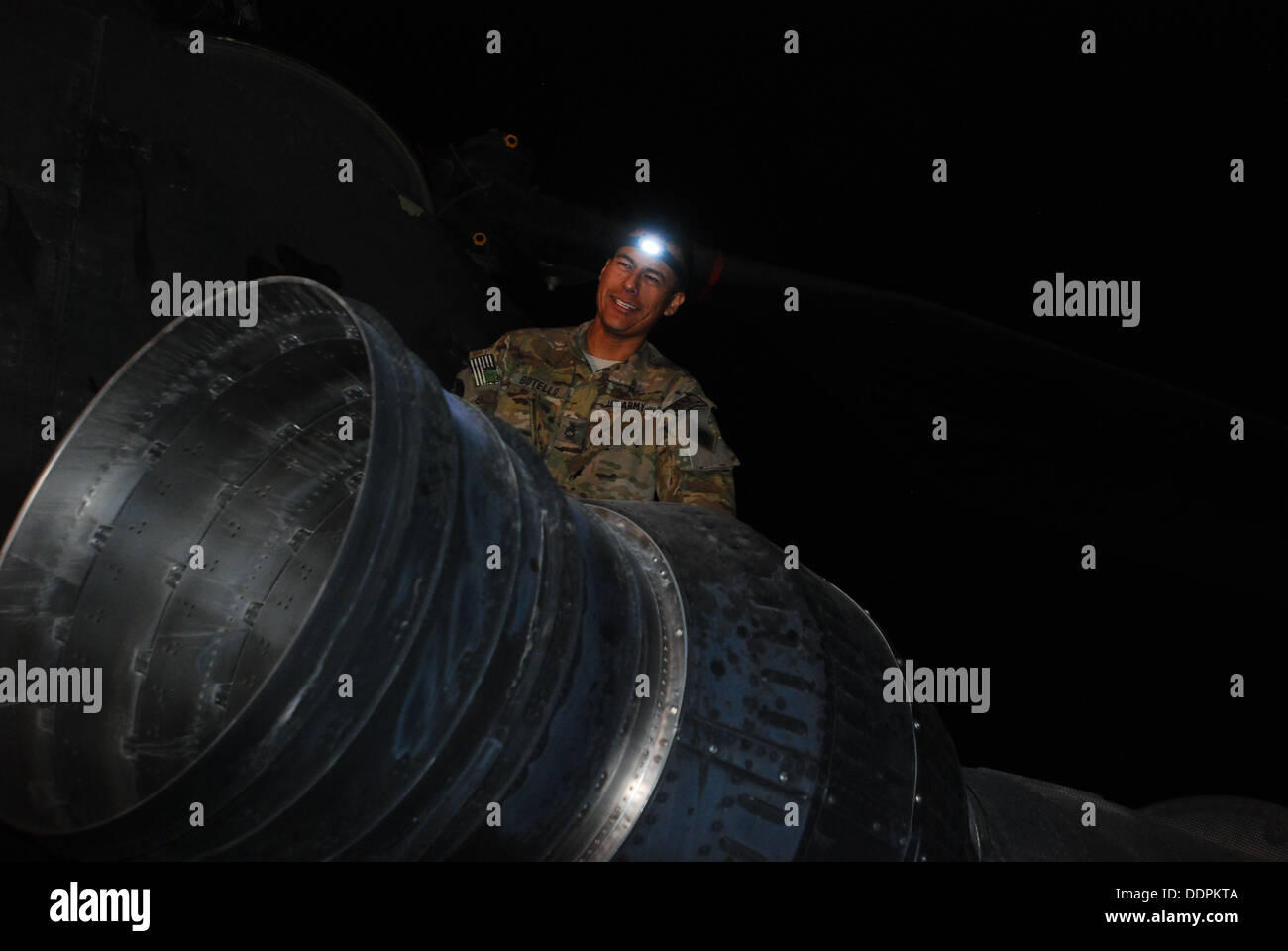 Staff Sgt. Ernie Botello, a CH-47 Chinook helicopter flight engineer ...
