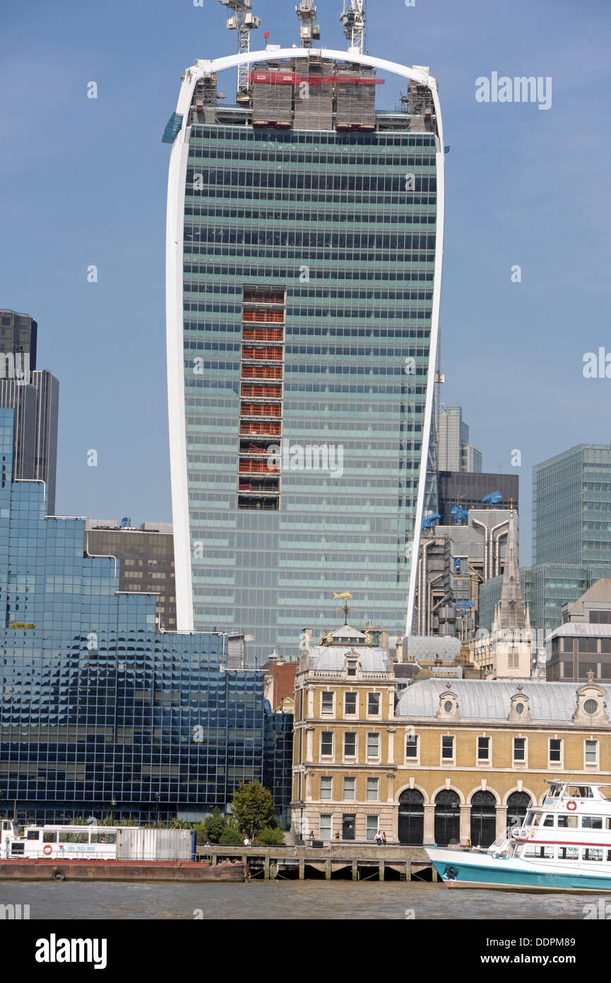 London, UK. 5th September 2013. Walkie Talkie building reflects ...
