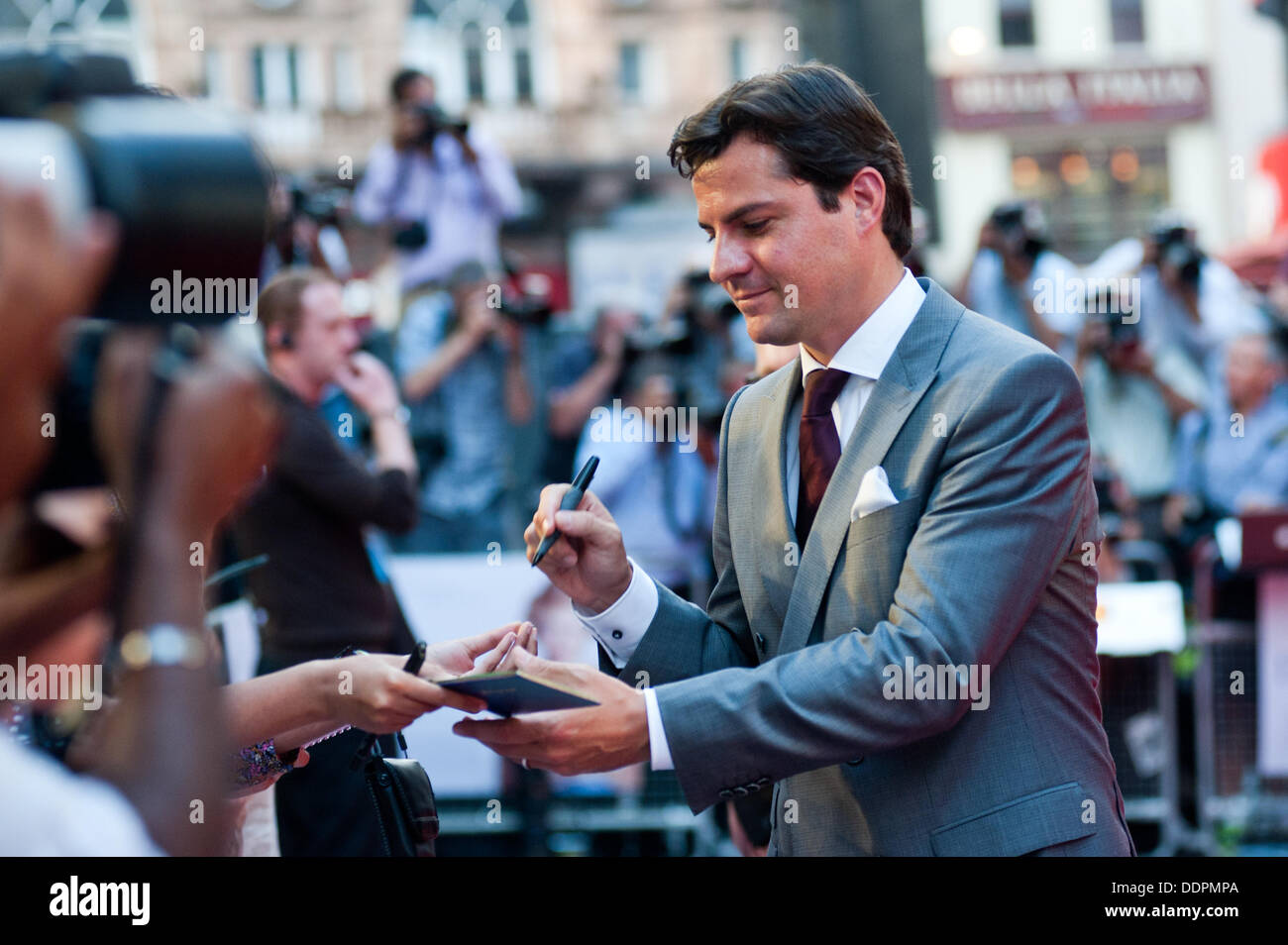 London, UK - 5 September 2013: Daniel Pirrie-Jason signs autographs at ...