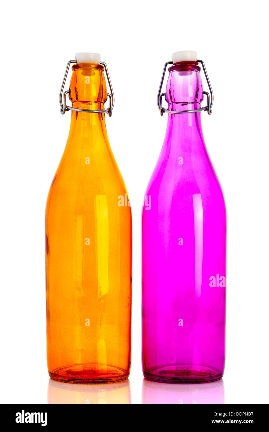 Colorful glass bottles Stock Photo - Alamy