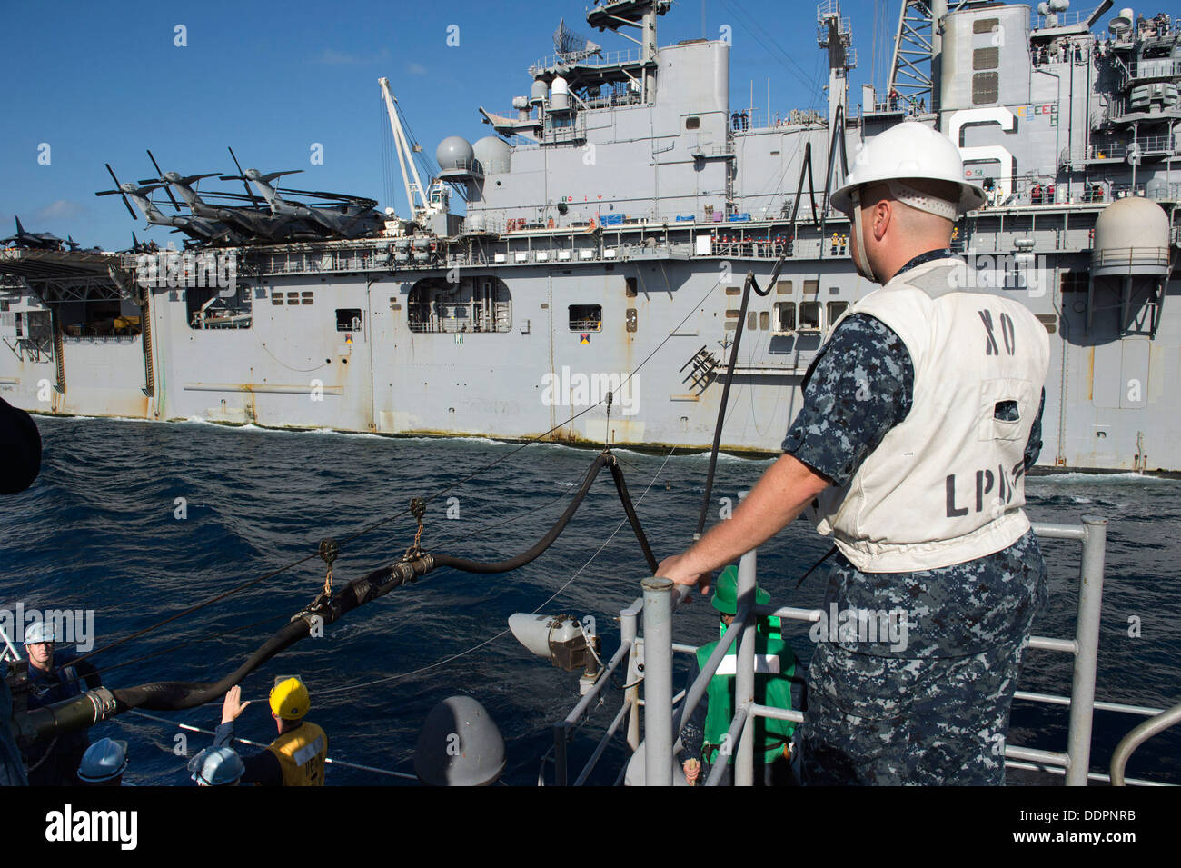 Lt. Cmdr. James R. Bird, executive officer of amphibious transport dock ...