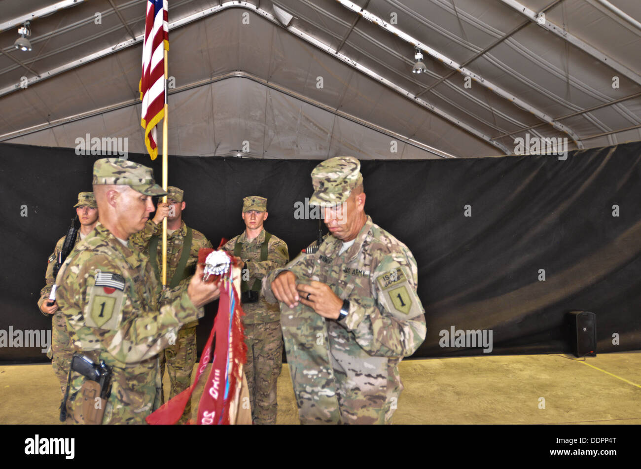 Lt. Col. Richard Martin and Command Sgt. Maj. Richard Wilhelmy with ...