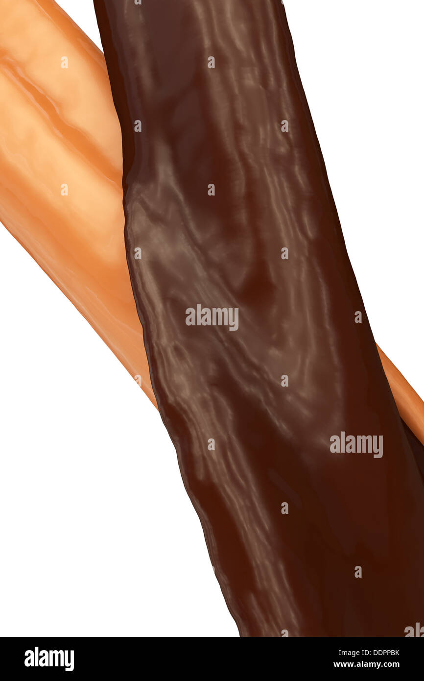 cross-flowing caramel and chocolate Stock Photo - Alamy