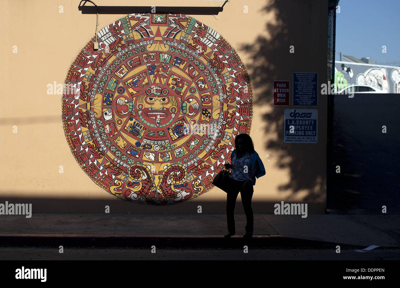 Sept. 3, 2013 - Los Angeles, CALIFORNIA, USA - A view of a mural is ...