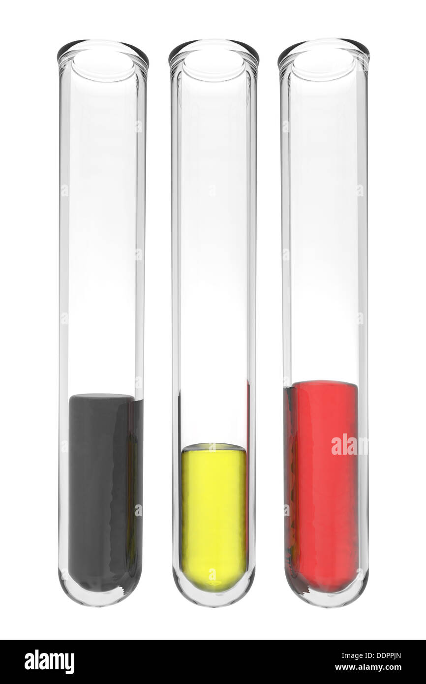 three test tubes with liquid in german national colors Stock Photo - Alamy