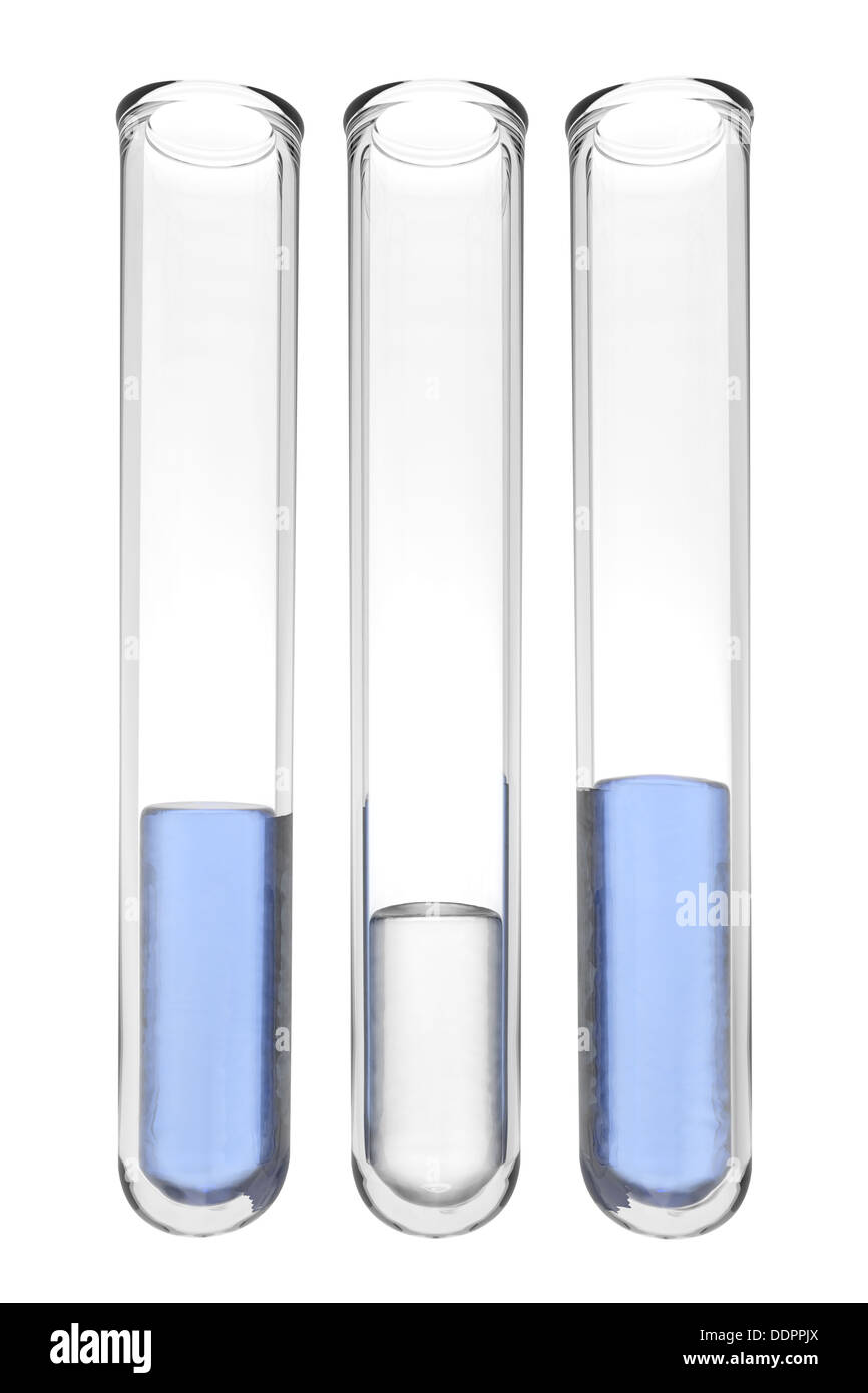 three test tubes with liquid in greek national colors Stock Photo - Alamy