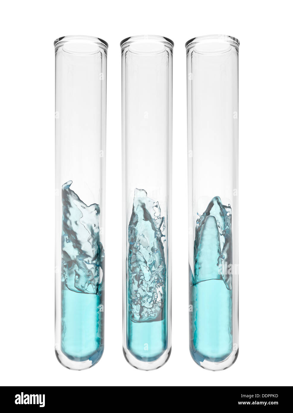 abstract blue liquid in test tubes isolated on white Stock Photo - Alamy