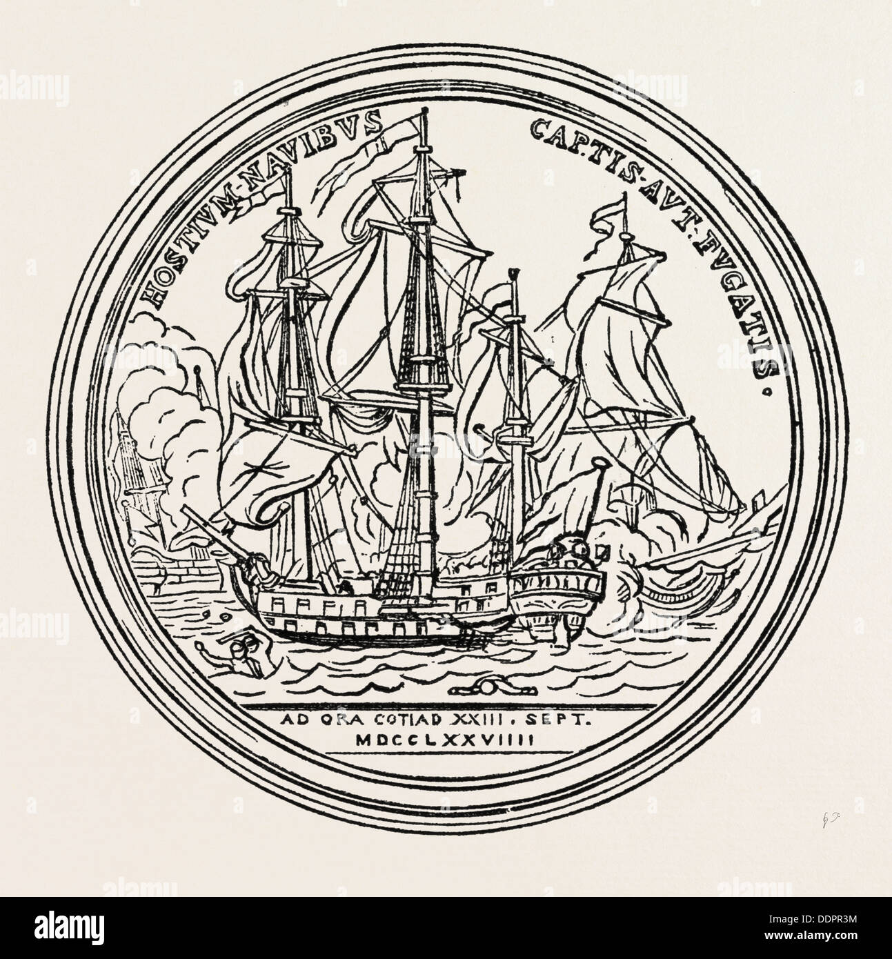 MEDAL STRUCK IN HONOUR OF PAUL JONES, 1870s engraving Stock Photo - Alamy