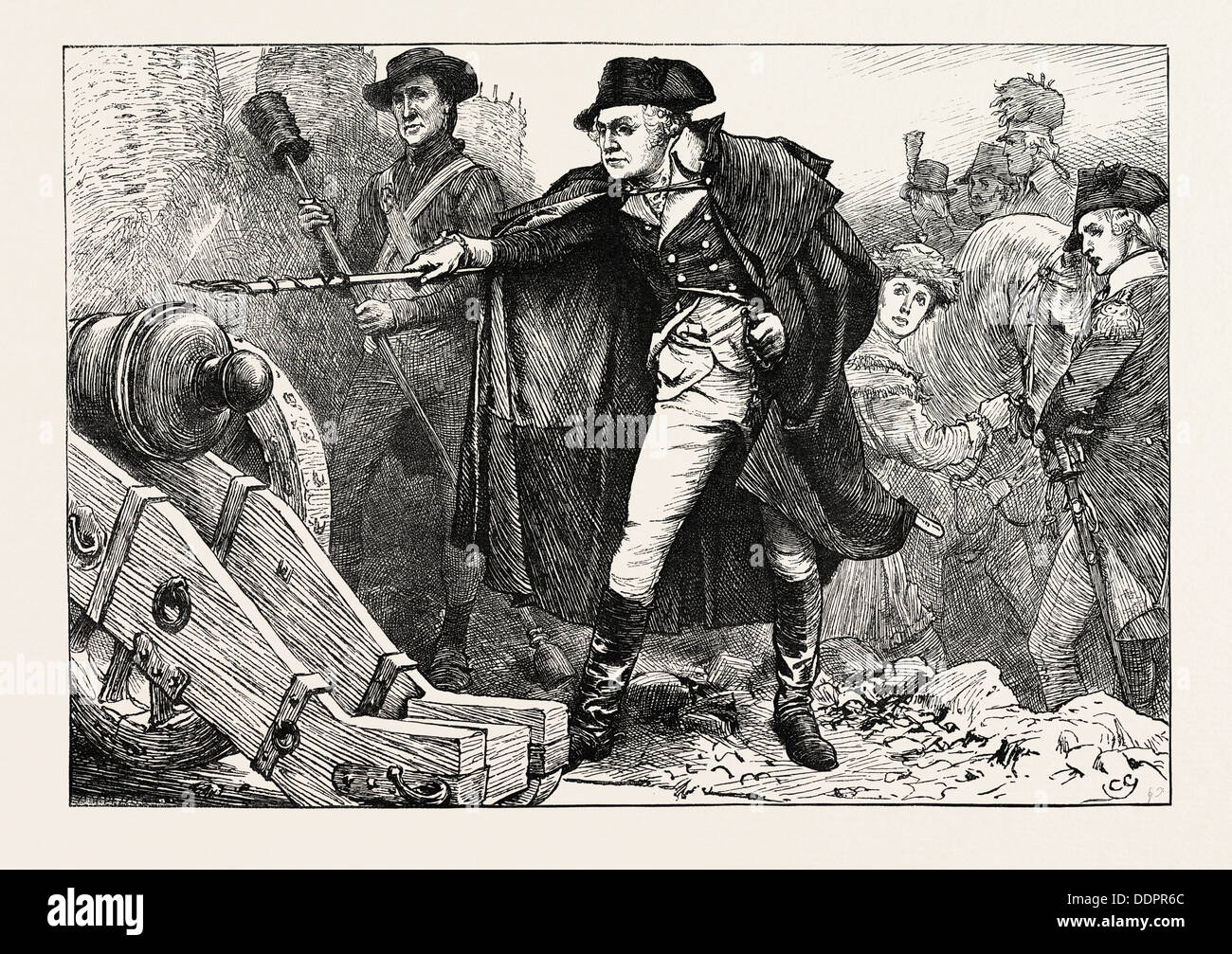 WASHINGTON AT THE SIEGE OF YORKTOWN, AMERICAN REVOLUTIONARY WAR, UNITED ...