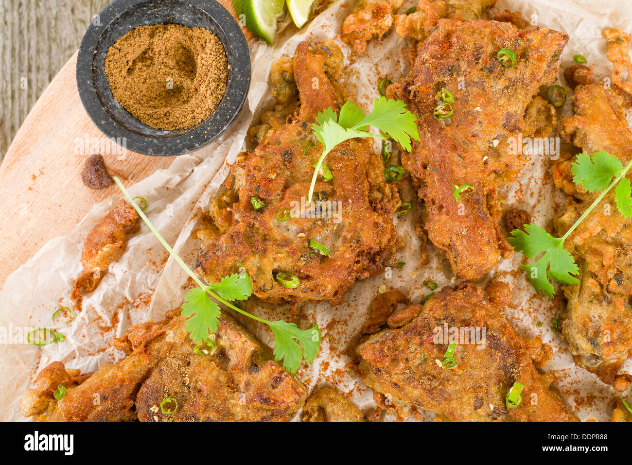 Mutton Chaap - Fried battered lamb cutlets and chaat masala Stock Photo ...