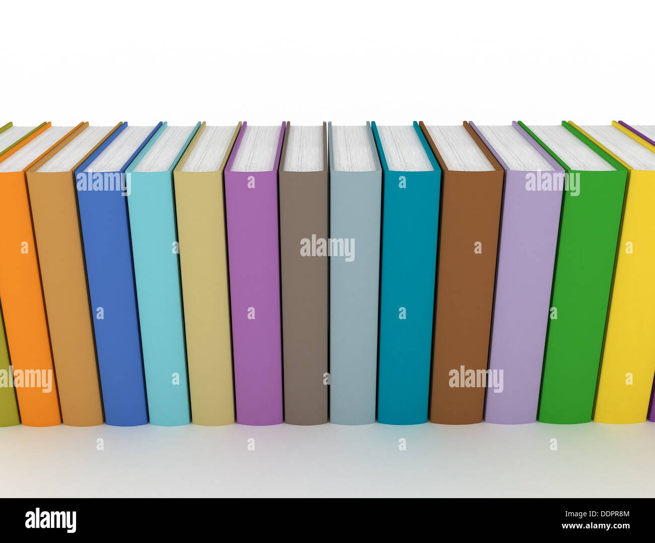 colorful books close up white background Stock Photo - Alamy