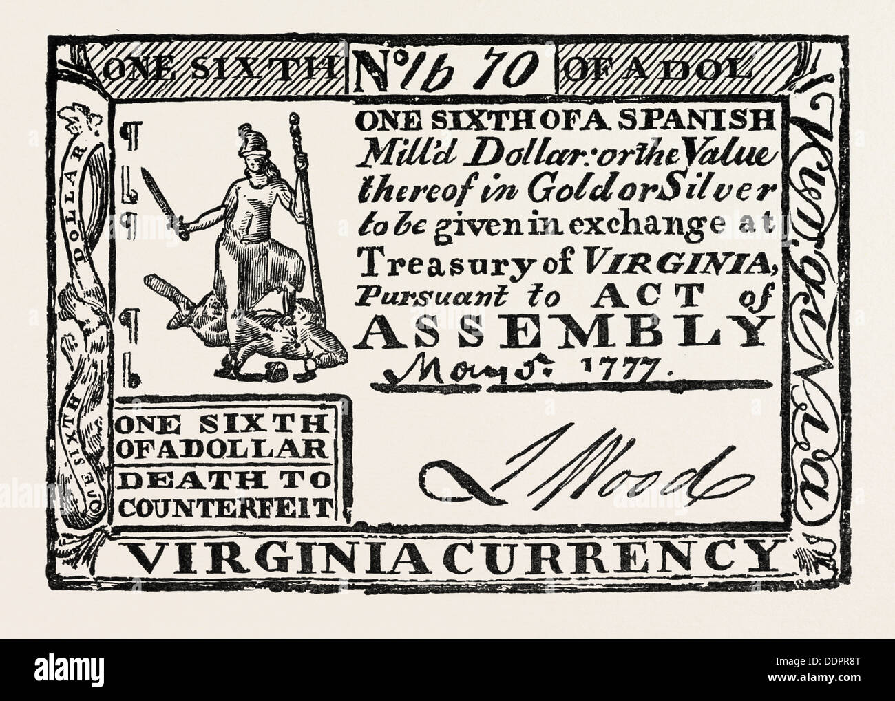 VIRGINIA PAPER MONEY, UNITED STATES OF AMERICA, US, USA, 1870s ...