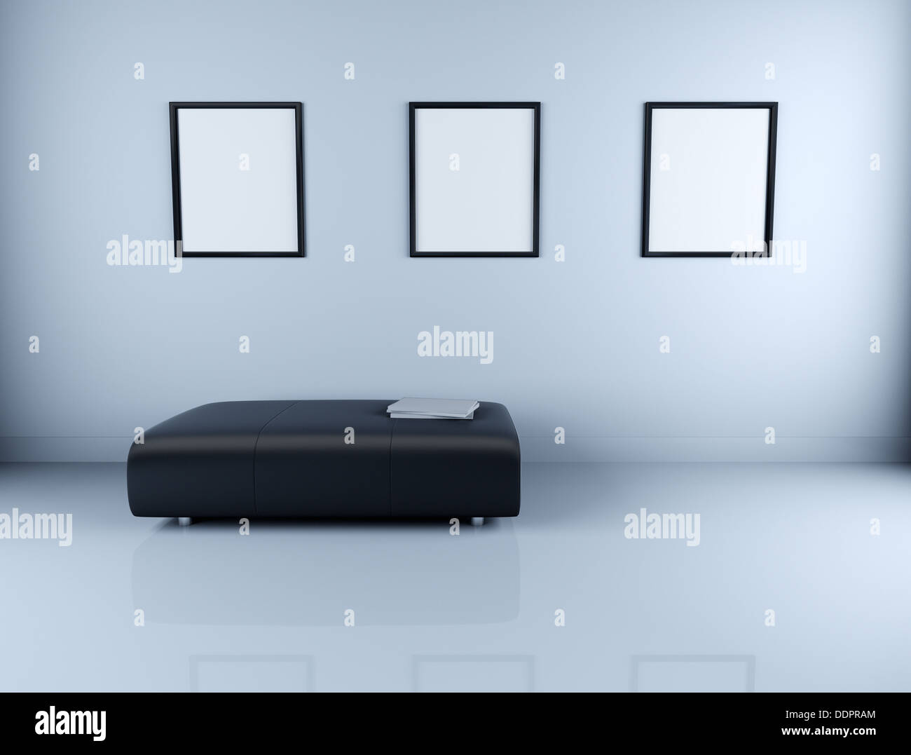 Empty picture frames, in a minimalistic room Stock Photo - Alamy