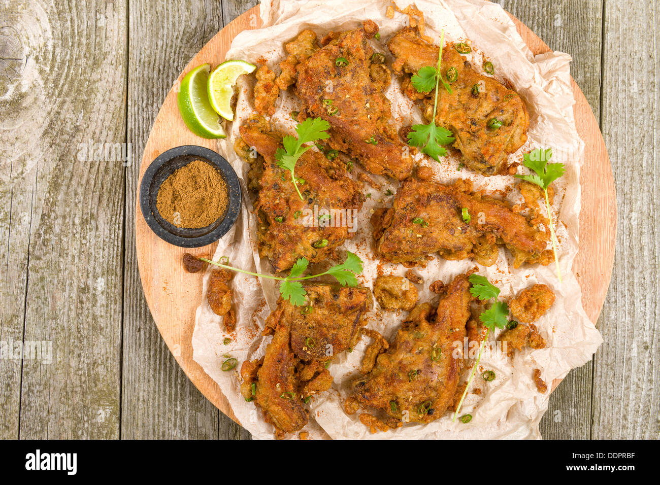 Mutton Chaap - Fried battered lamb cutlets and chaat masala Stock Photo ...